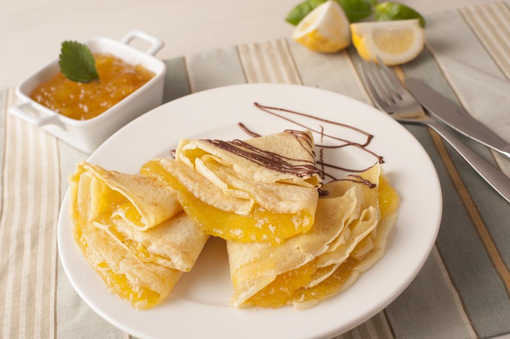Crepe con Mermelada de Naranja y Durazno - Ya